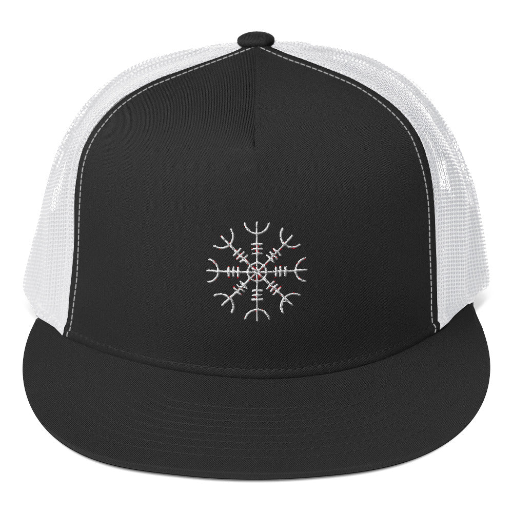 Viking Trucker Cap With Helm of Awe Symbol – Valhalla Vikings