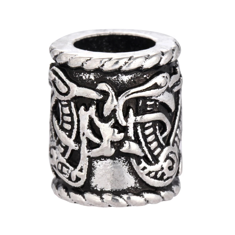 Viking Beard Bead With Norse Dragon Engravings – Valhalla Vikings