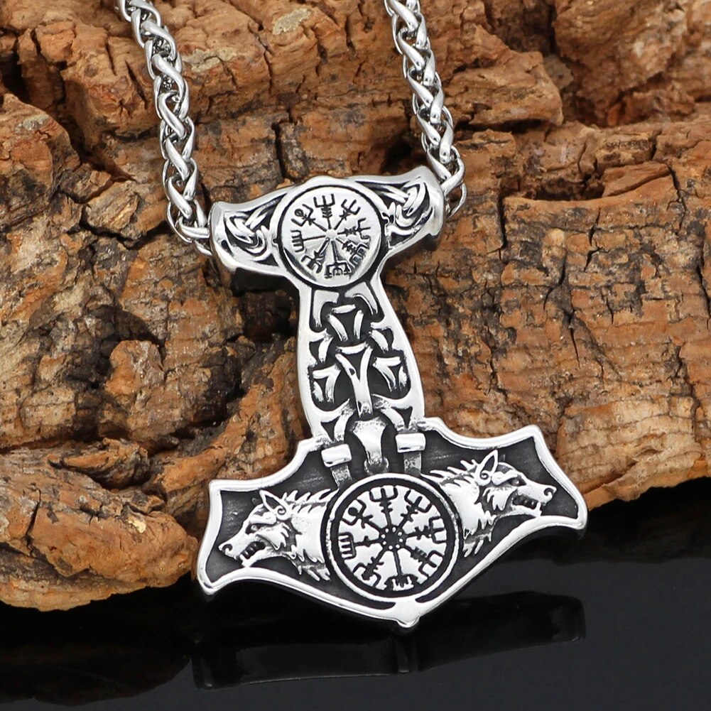 Thors Hammer Necklace - Asgard's Wolves – Valhalla Vikings