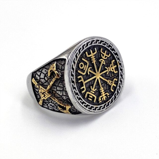 Viking Ring - Vegvisir Axes - Valhalla Vikings