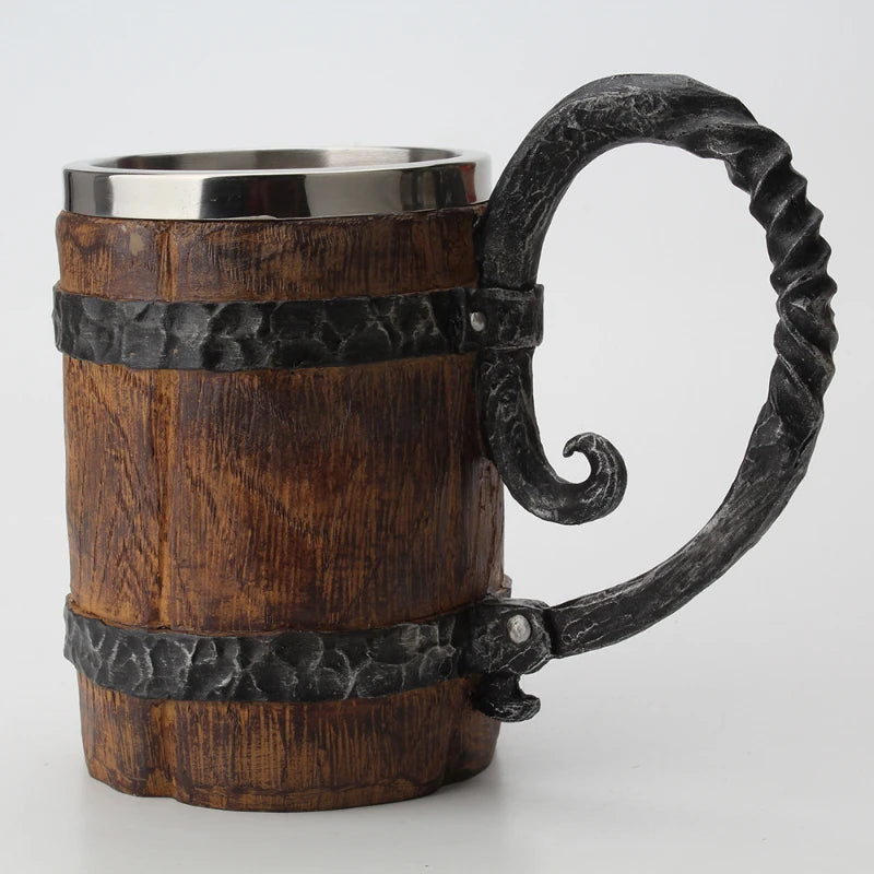 Viking Tankard Mug With Crude Wooden Barrel Design – Valhalla Vikings