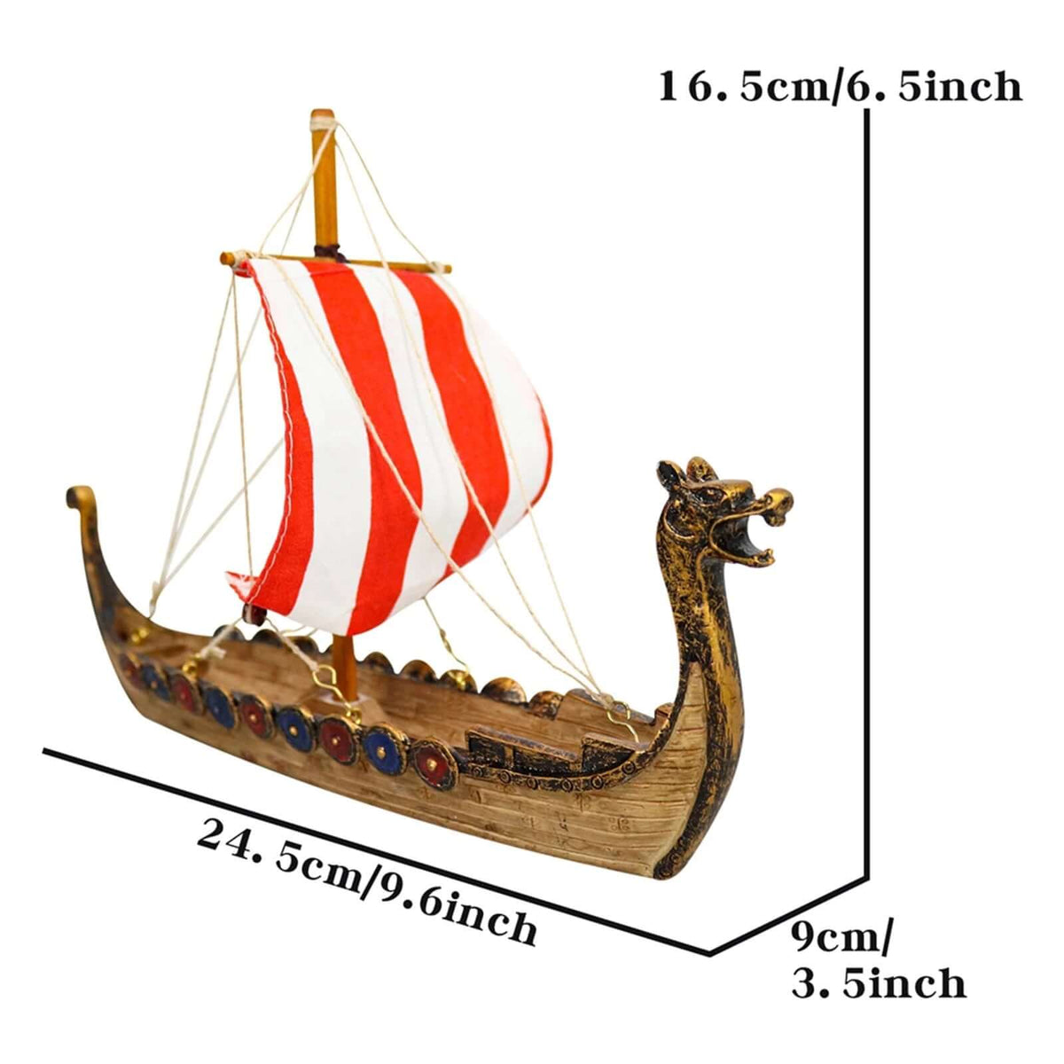 Drakkar Viking Longship Model With Mast And Sail - Valhalla Vikings