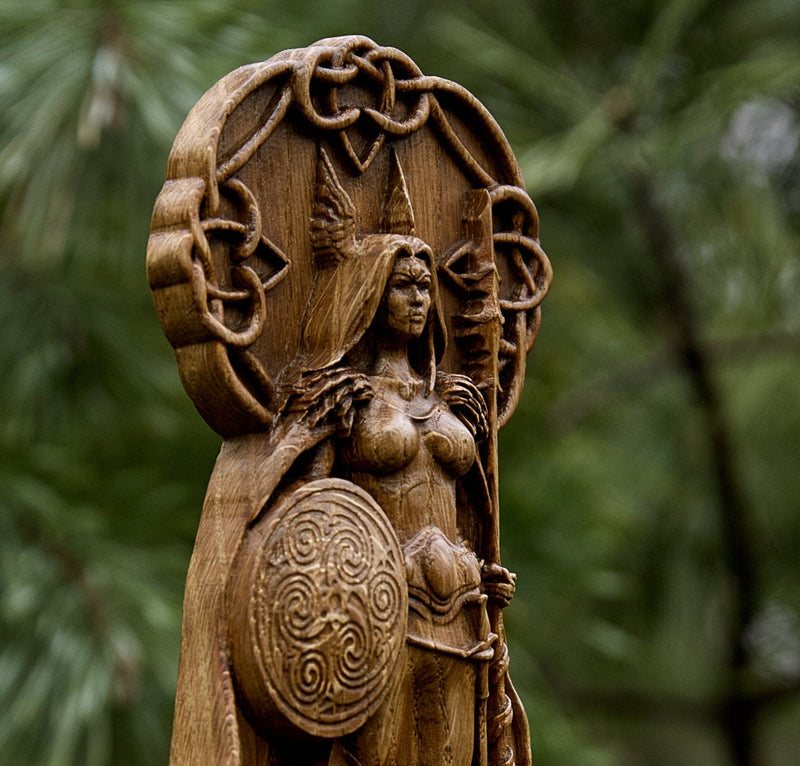 Freya Norse Goddess, Wood Carving Statue - Valhalla Vikings