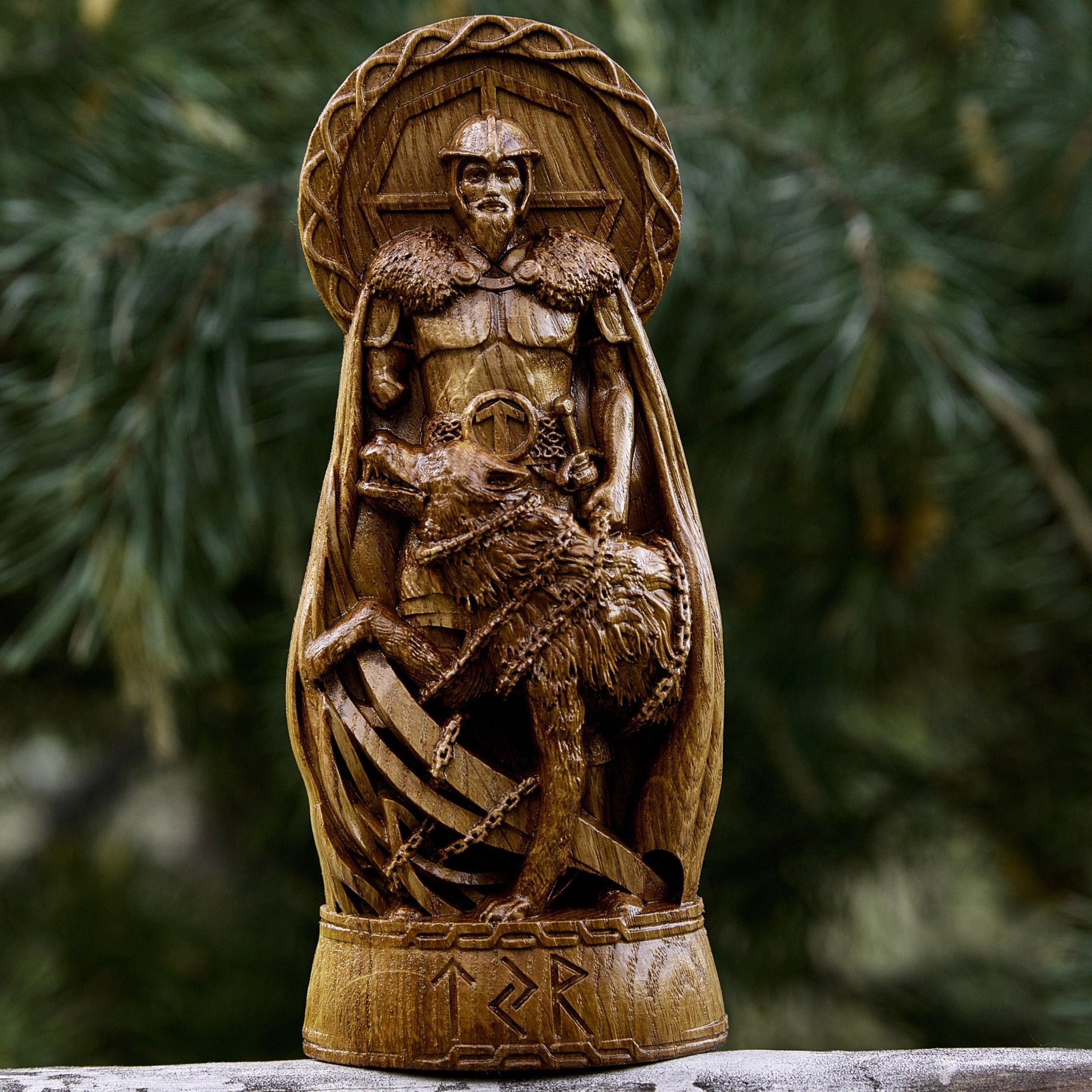 Tyr, Norse God Of War Wooden Statue – Valhalla Vikings