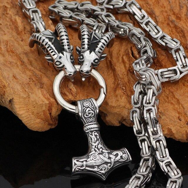 King Chain With Thor's Goats & Mjolnir Pendant – Valhalla Vikings