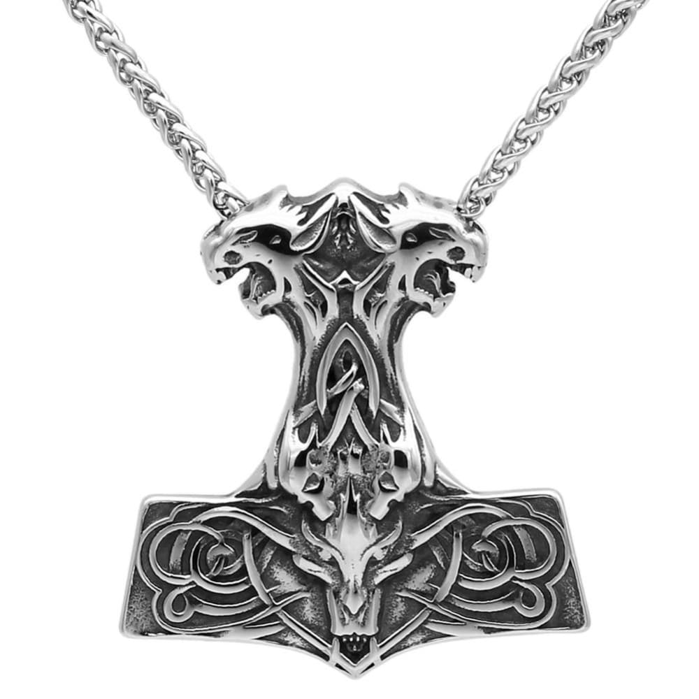Thor Hammer Necklace - Helheim Wolves - Valhalla Vikings