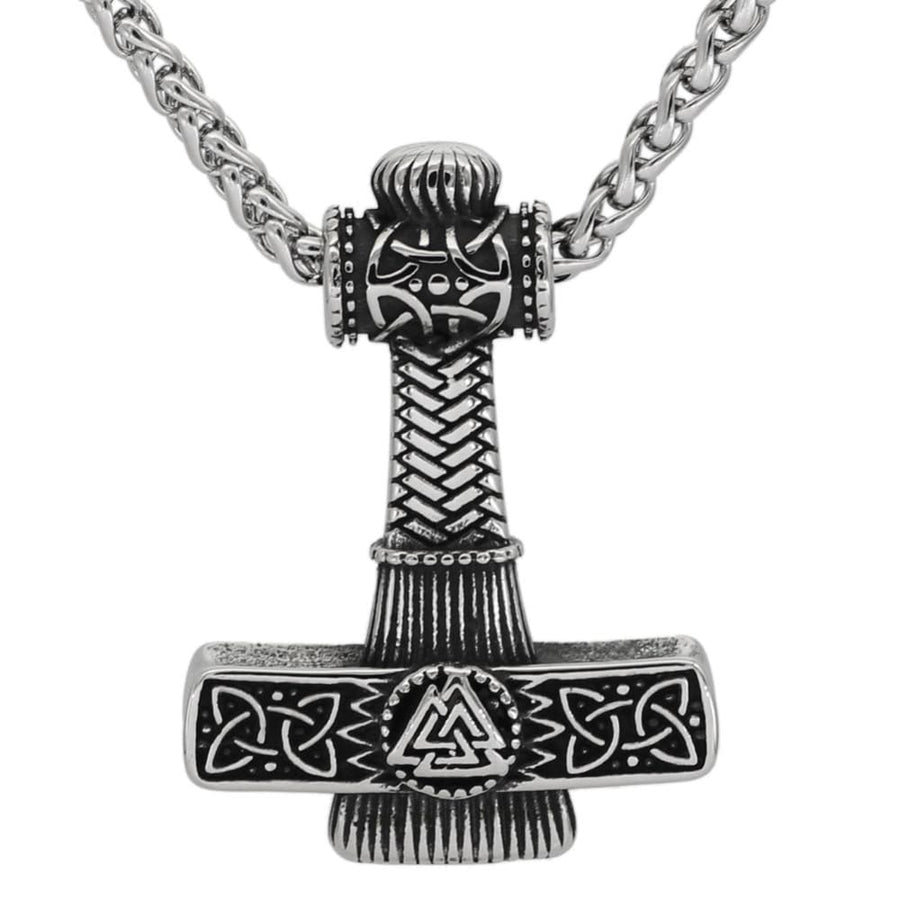 Thor Hammer Necklace - Valknut Knot – Valhalla Vikings
