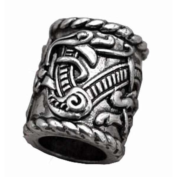 Viking Beard Bead With Norse Dragon Engravings - Valhalla Vikings